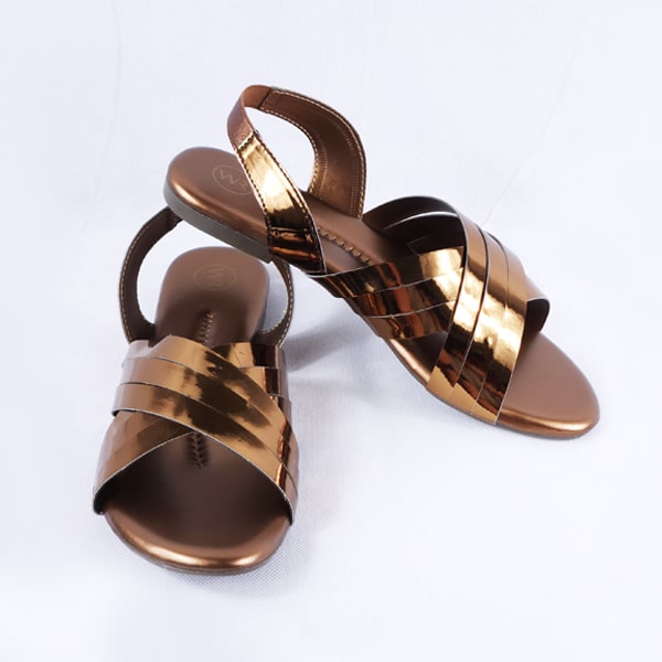 WalkORama | Cindal Gold And Copper Women's Sandals